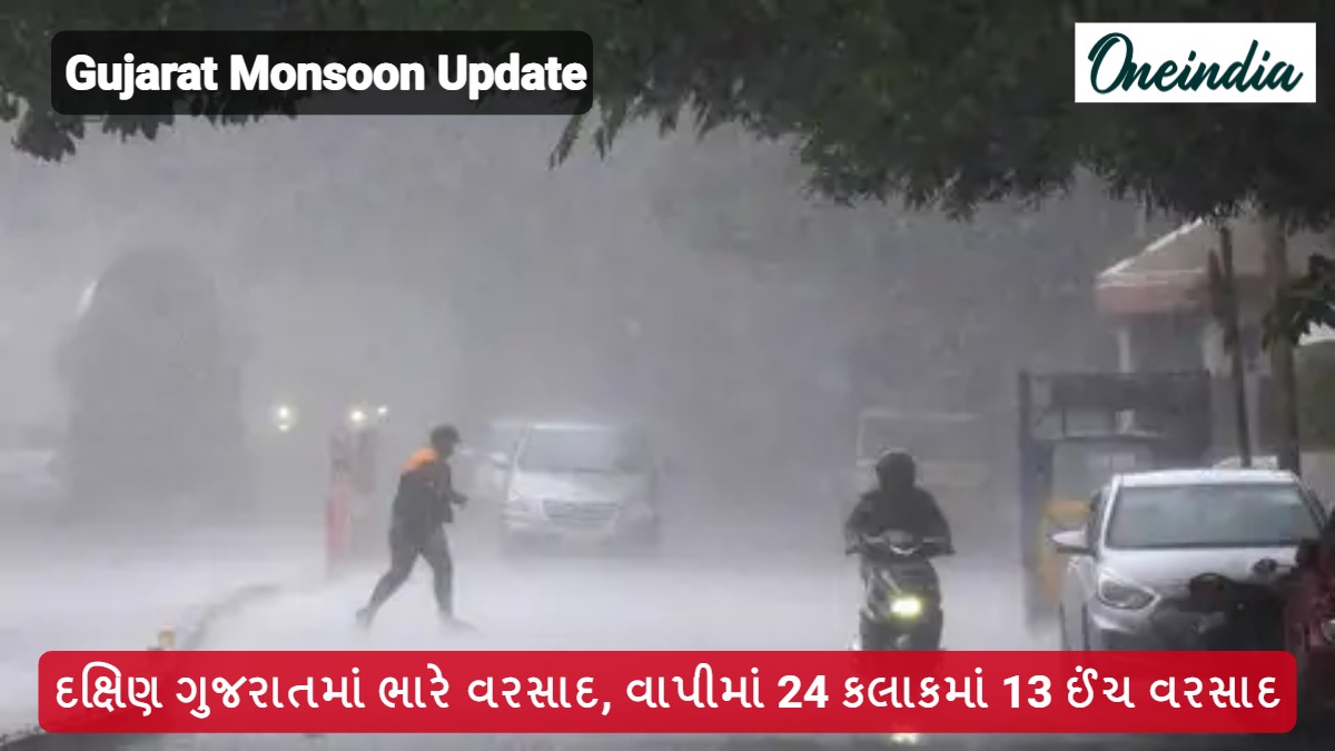 હવામાન સમાચાર: દક્ષિણ ગુજરાતમાં ભારે વરસાદ, વાપીમાં 24 કલાકમાં 13 ઈંચ વરસાદ | Weather News ...