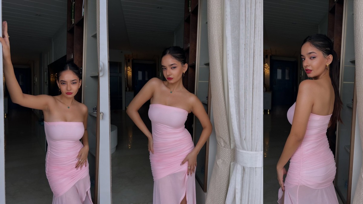 Anushka Sen Bold Photo : ઓફ સોલ્ડર ડ્રેસમાં અનુષ્કા સેને કમાલના પોઝ ...