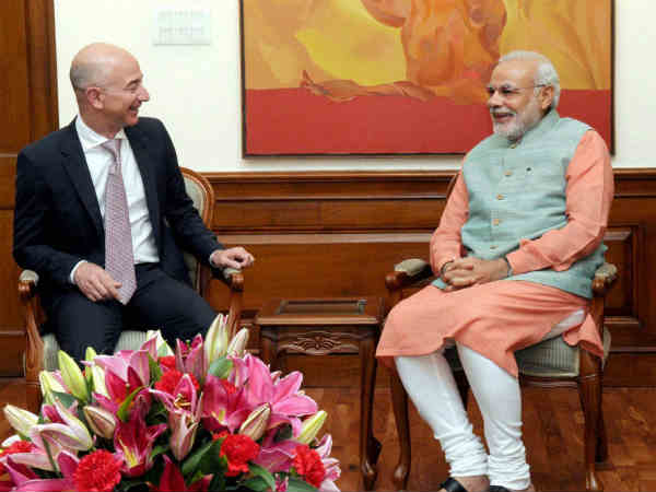 अमेजन चीफ जेफ्री पी बेजॉस ने की नरेंद्र मोदी से मुलाकात | Amazon chief ...