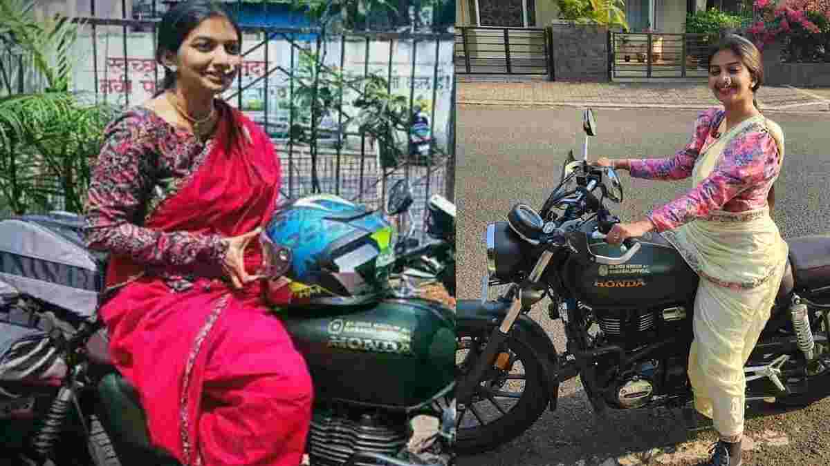 मिलिए मराठी साड़ी में बाइक पर वर्ल्ड टूर पर निकलीं Ramila Latpate से, 16 साल की उम्र से कर रही ...