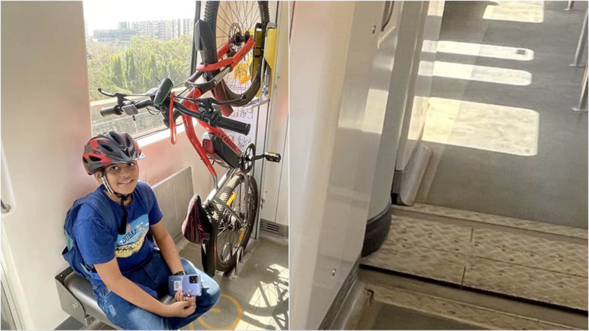 मुंबई: मेट्रो ट्रेन में अपने साथ साइकिल ले जाने लगा छात्र, सोशल मीडिया ...