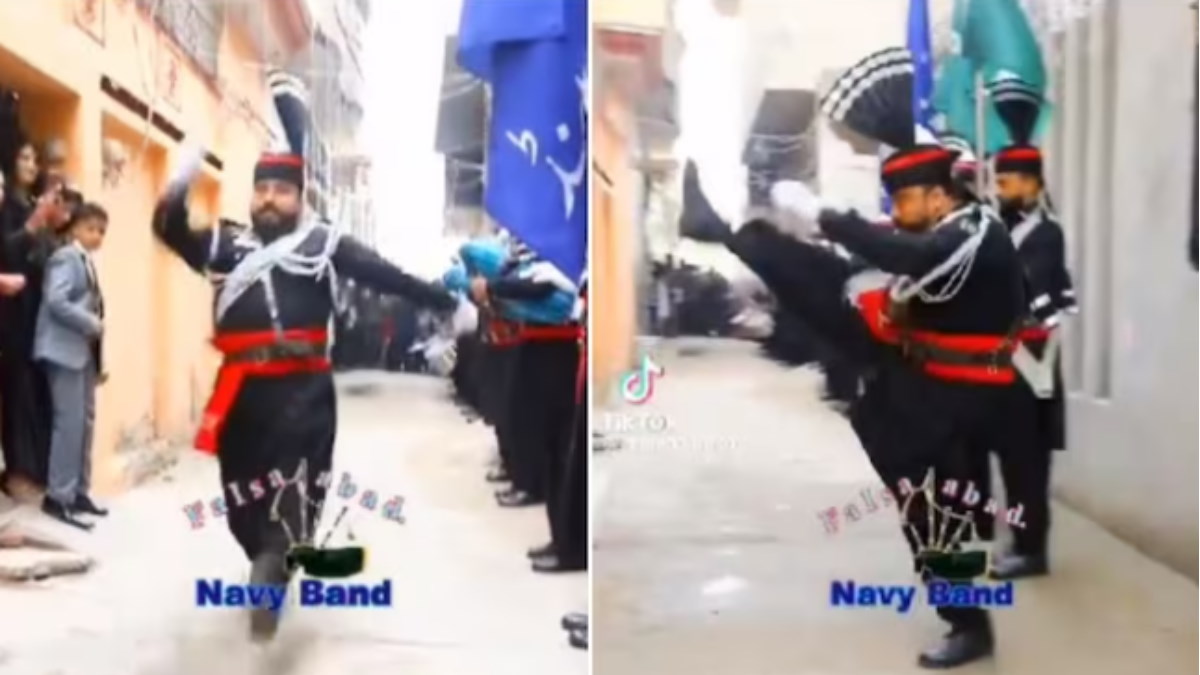 अटारी वाघा बॉर्डर के जवानों की नकल करते दिखे लोग, पाकिस्तानी शादी का ...