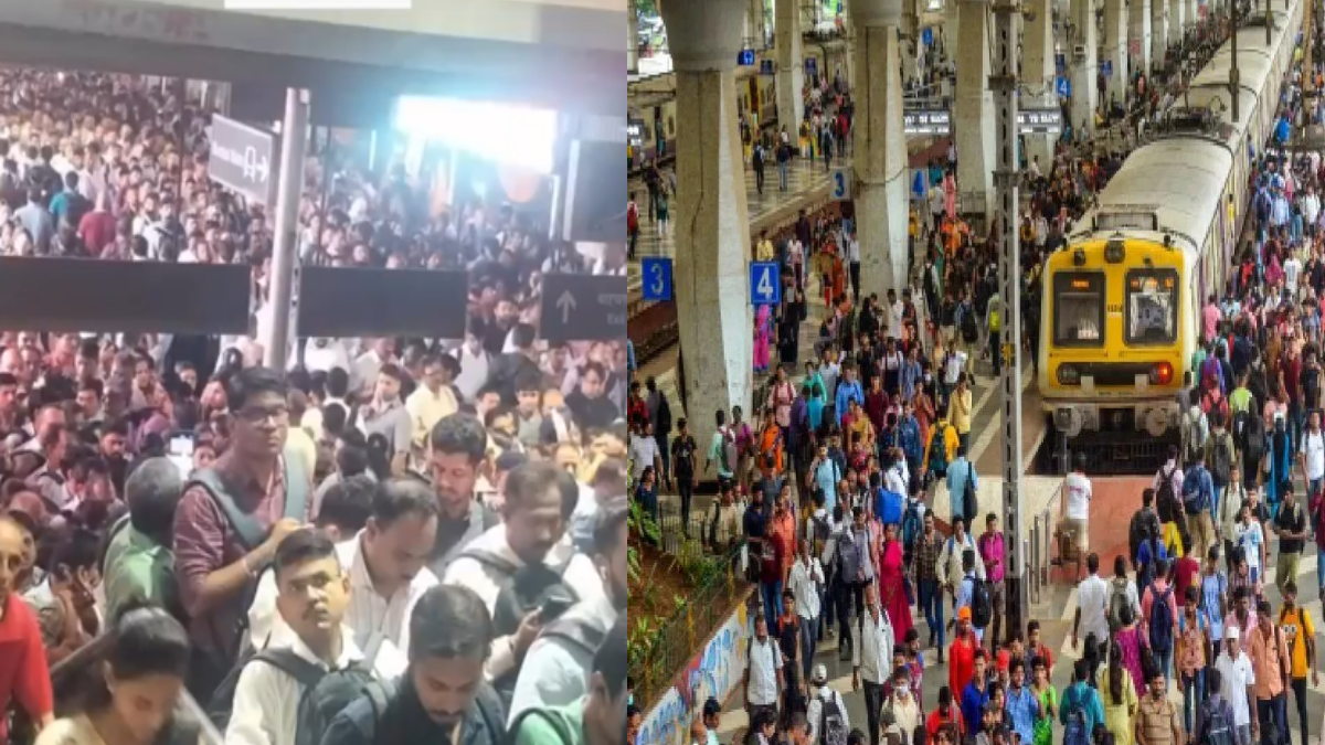 Mumbai Local train: लोकल के लिए इस स्टेशन पर फिर दिखा जनसैलाब, सामने ...