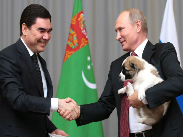 Pup-lover Vladimir Putin gets furry gift for birthday from Turkmen ...