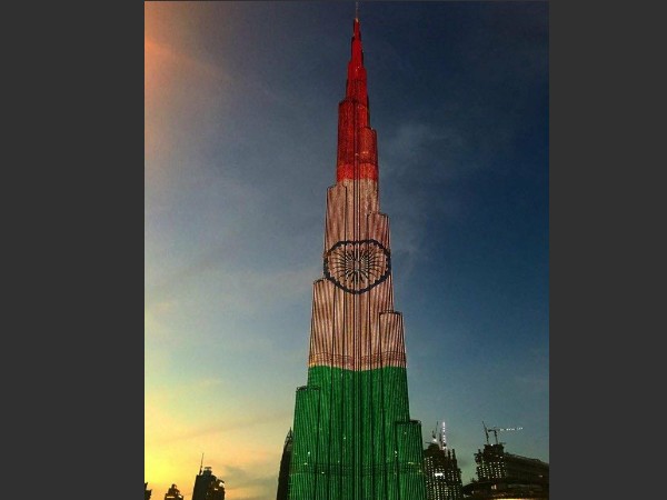 PM Modi in UAE: Iconic buildings light up in colours of Indian flag ...