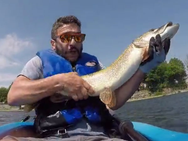 In & out: Kayaker catches water monster but loses it moments later ...