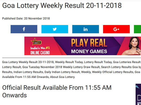 Goa lottery result: Check weekly result here LIVE - Oneindia News