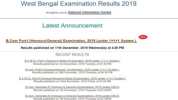 Direct link to check Calcutta University Result 2019 for B.Com Part 1 ...