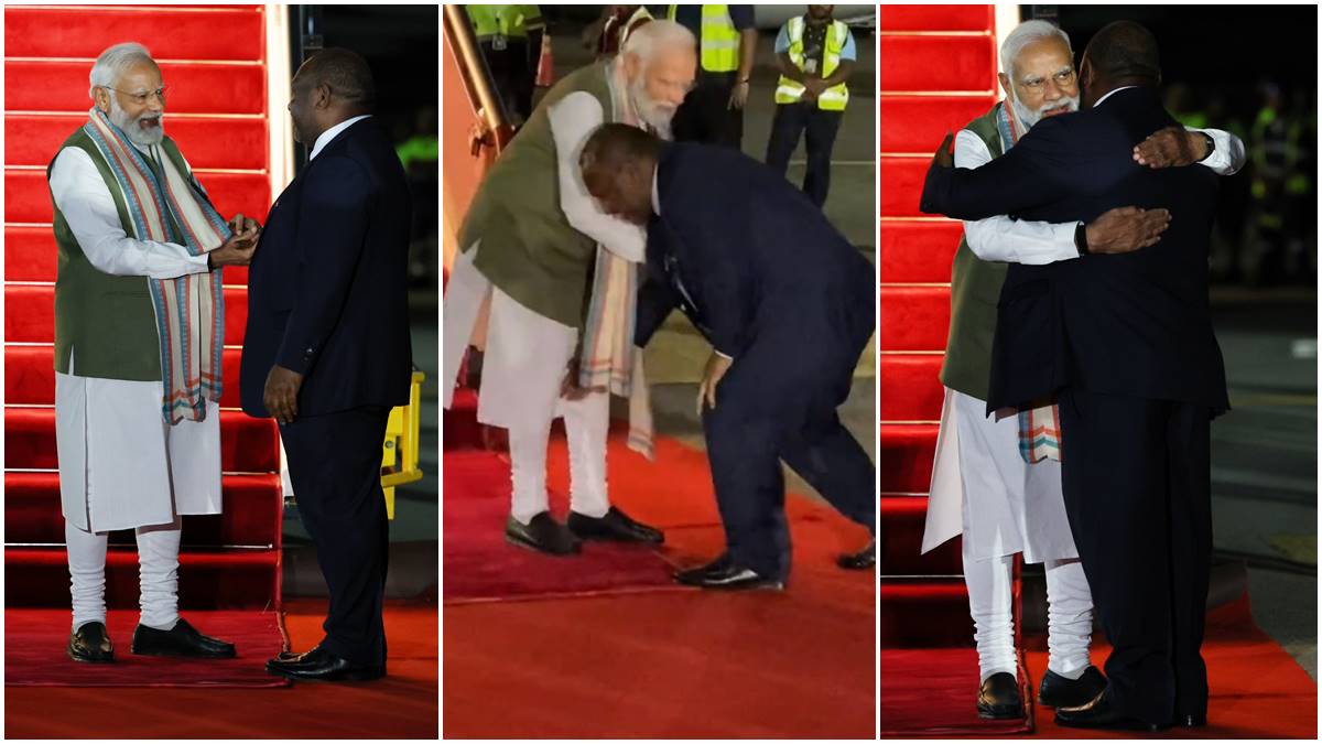 Papua New Guinea Prime Minister Touches PM Modi's Feet On His Arrival ...