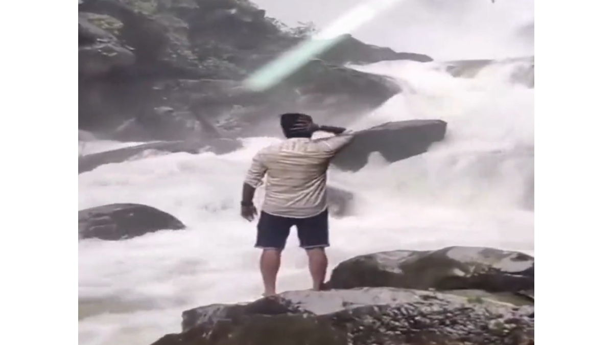 Watch: A Man Dies In Udupi After Falling Into Overflowing Waterfall ...
