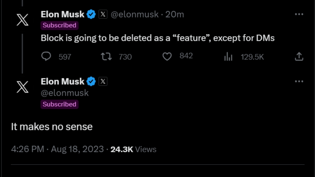 Elon Musk To Remove Block Feature On X (Twitter), Except For DMs - Oneindia News