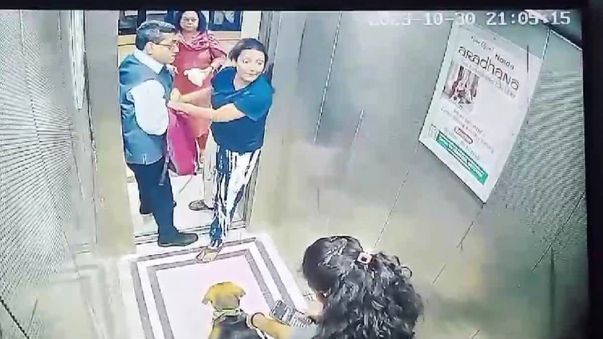 Retired IAS Officer Slaps Pet Owner In Noida Over Lift Usage, Video Goes Viral - Oneindia News