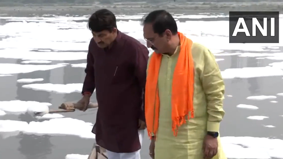 BJP Leader Says Cows Also Drinking From Here Amid Yamuna Frothing ...