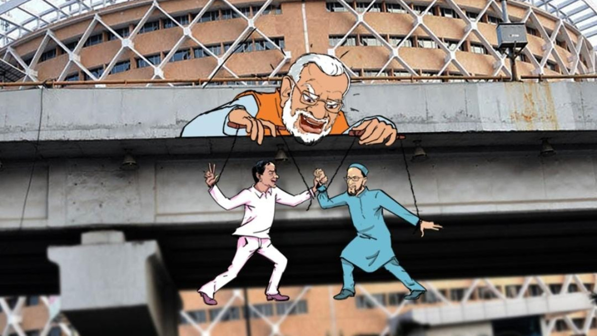 Puppet Power Play: Telangana Congress Takes On BJP, BRS, And AIMIM In ...