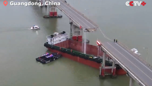 Horrifying! CCTV Footage Shows Container Ship Crashing Into Bridge In ...