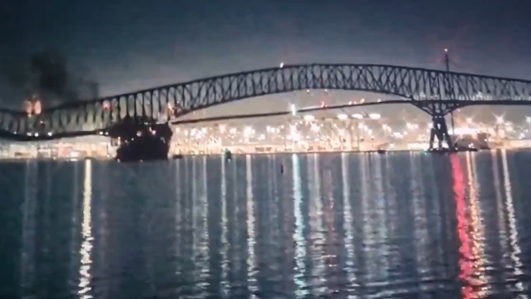 Viral Video Of Baltimore Key Bridge Collapsing: Vehicles Plunge Into ...