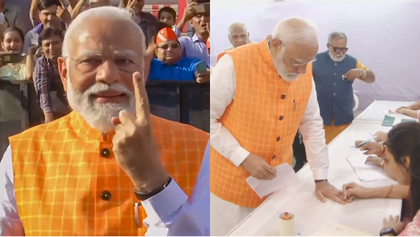 PM Modi Casts His Vote In Gandhinagar Lok Sabha Constituency - Oneindia ...