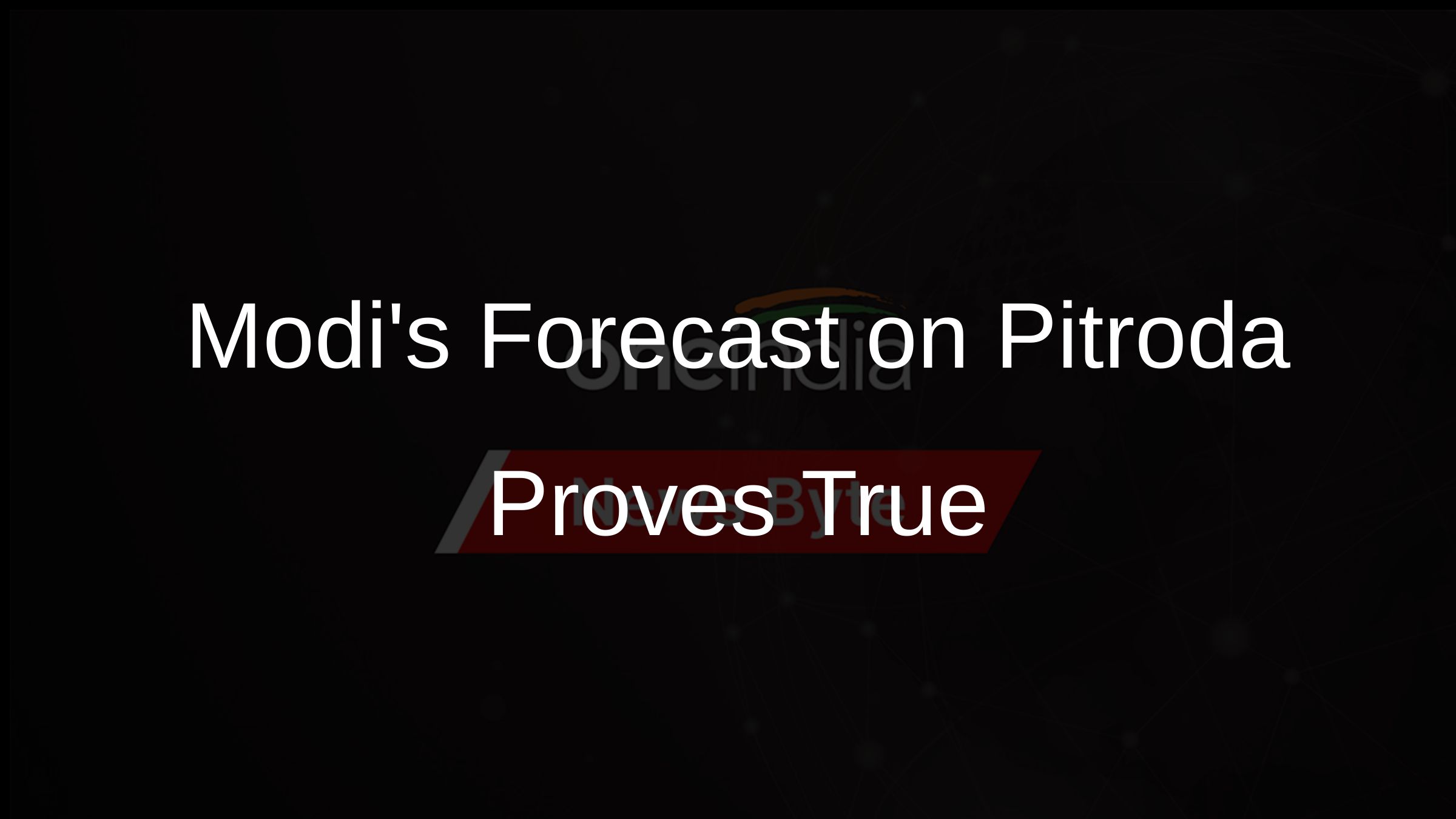 BJP Highlights Modi's Prediction on Congress Reinstating Pitroda ...