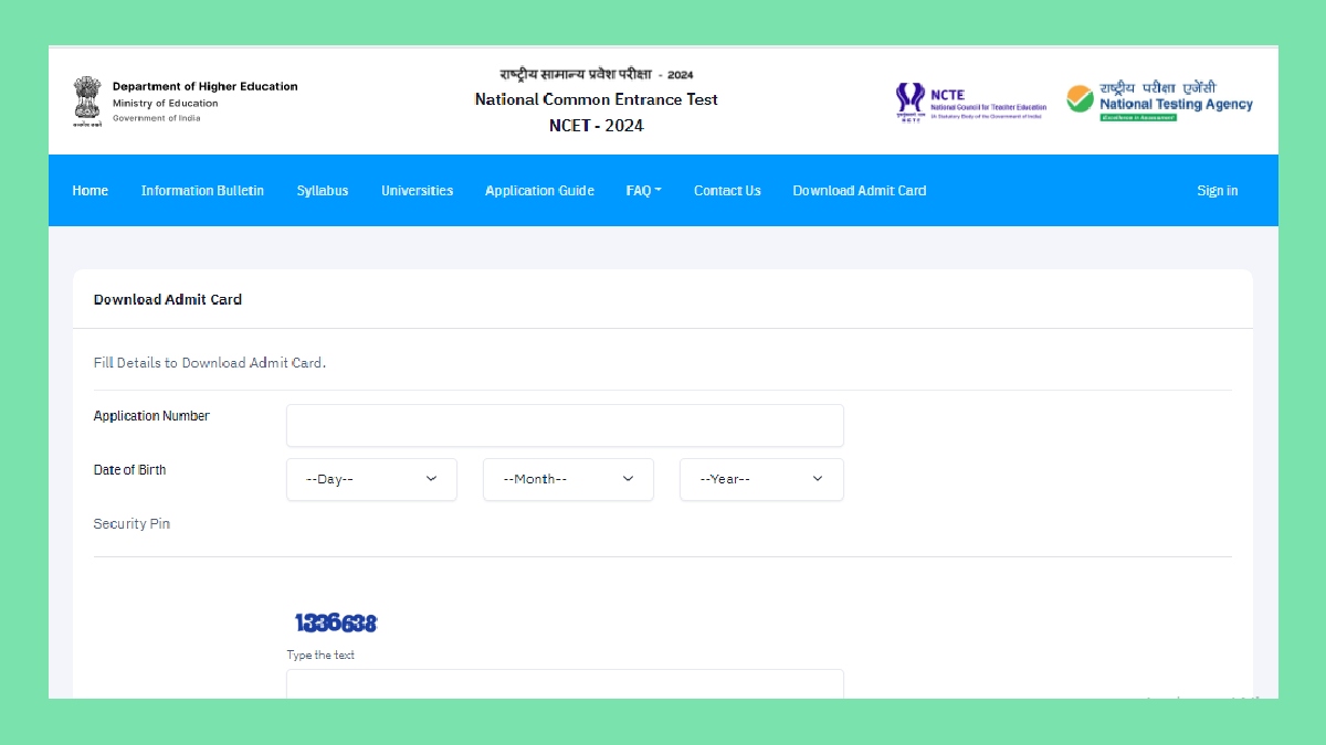 NCET Admit Card 2024 Out @ncet.samarth.ac.in: Download Steps For NTA ...