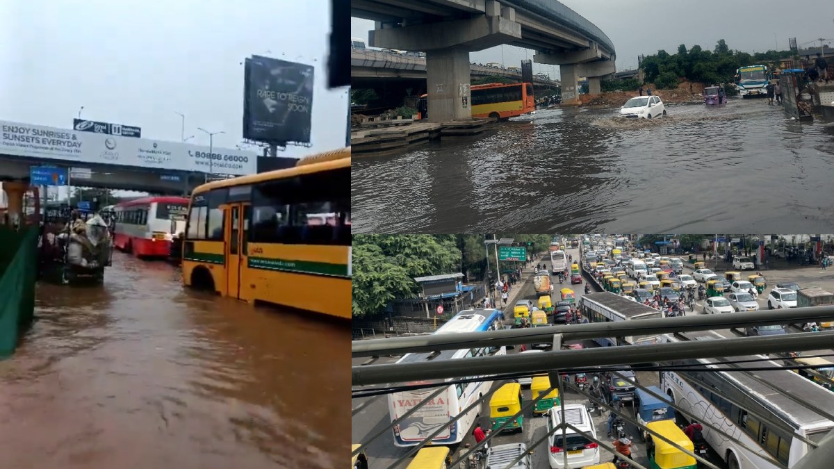 Bengaluru Rain: Overnight Shower Leads To Waterlogging At Silk Board ...