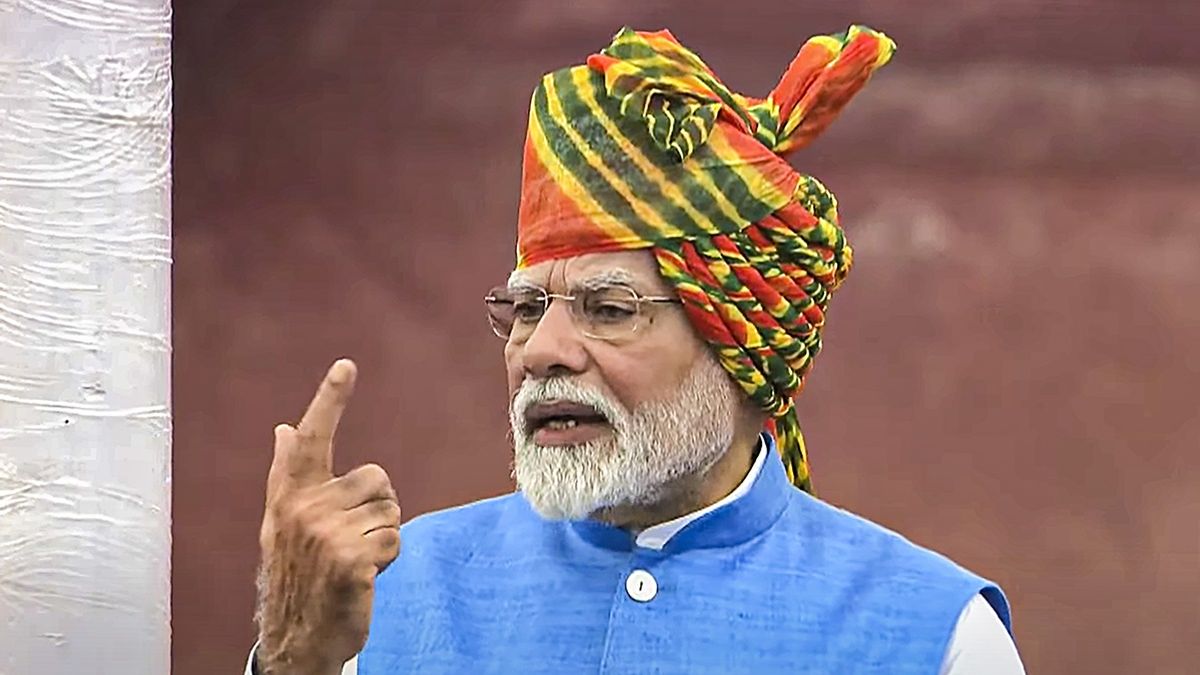 PM Modi’s Look For Independence Day 2024: Orange-Green Turban And Blue ...