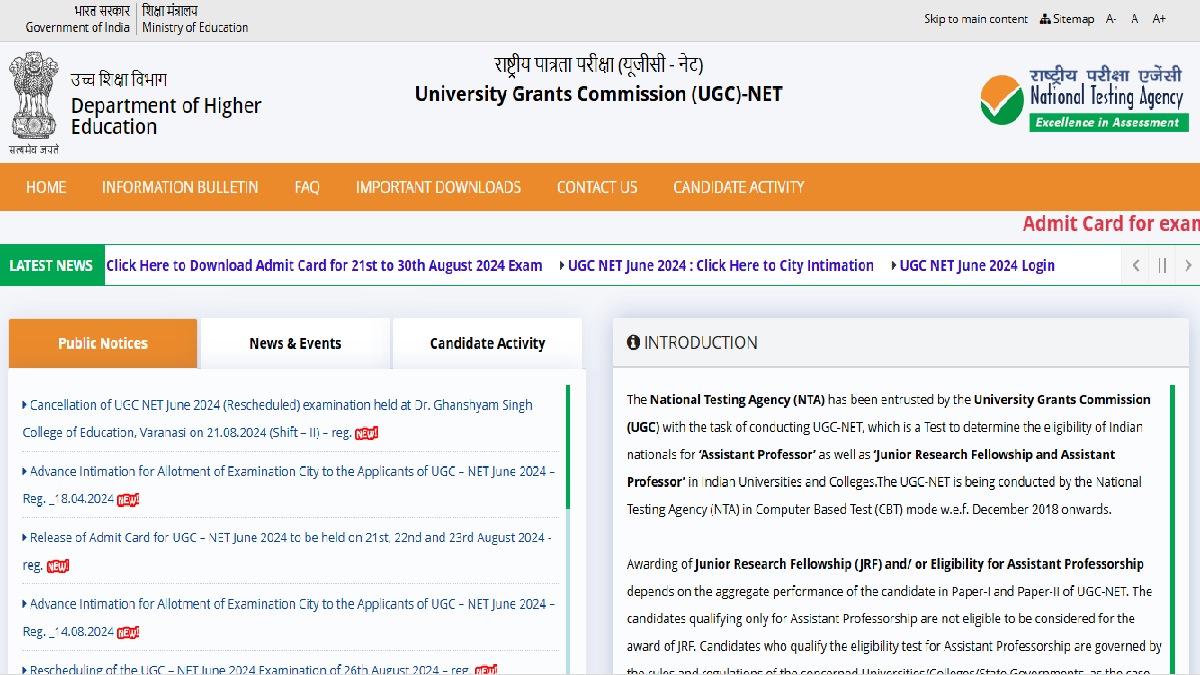 UGC NET Admit Card 2024 Released: Check Steps To Download Yours Before ...