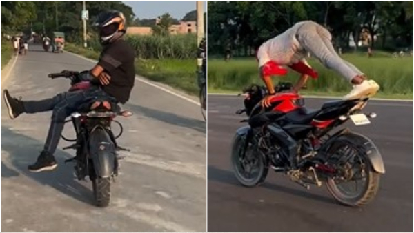 Bihar Man's Crazy Stunts On Moving Bike Goes Viral, Netizens Demand ...