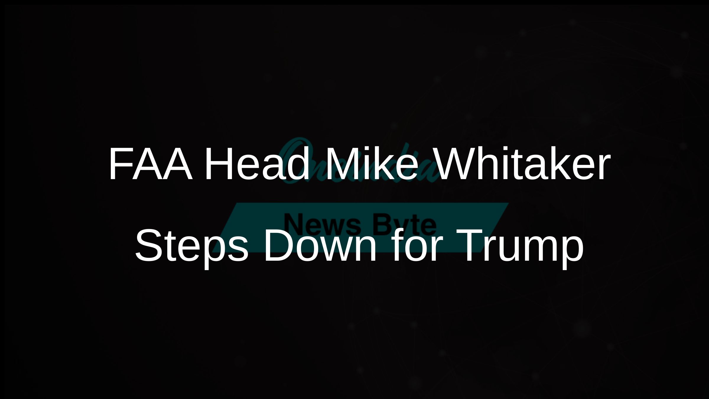 FAA Head Mike Whitaker Resigns, Opening Door for Trump's Successor ...