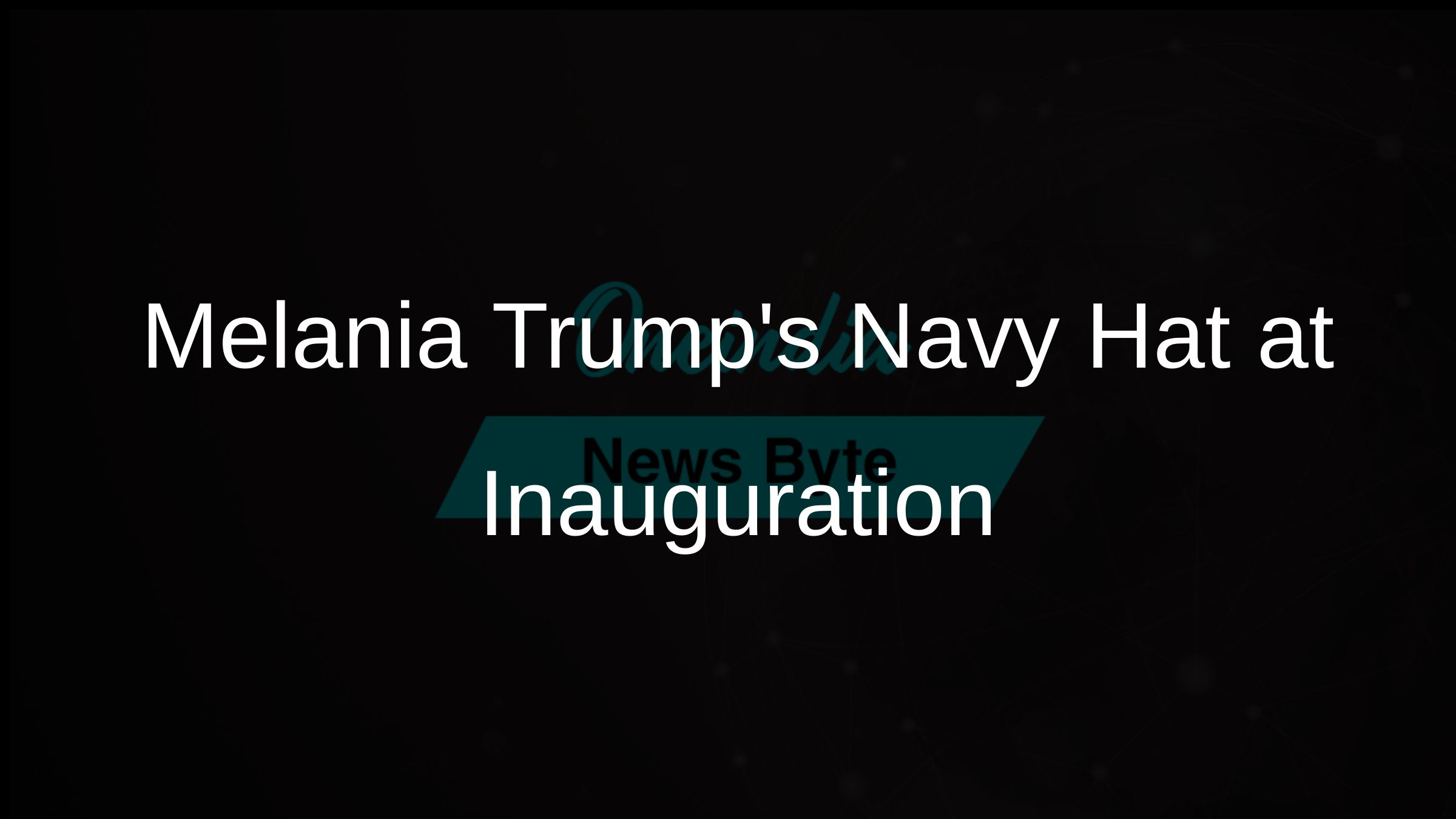 Melania Trump's Fashion Statement: Inauguration Day Hat by Eric Javits ...