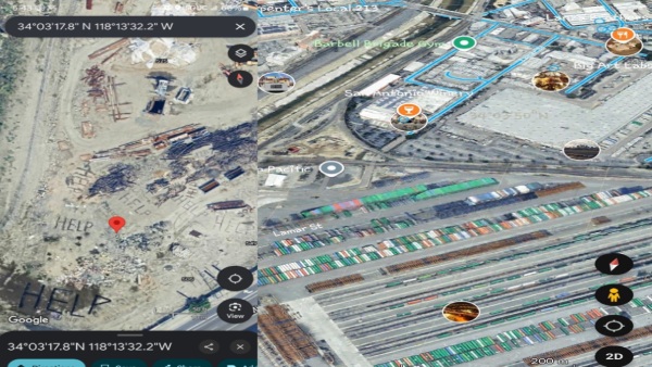 US: Mystery ‘Help’ Signs On Google Maps Near LA Shipping Yard Spark ...