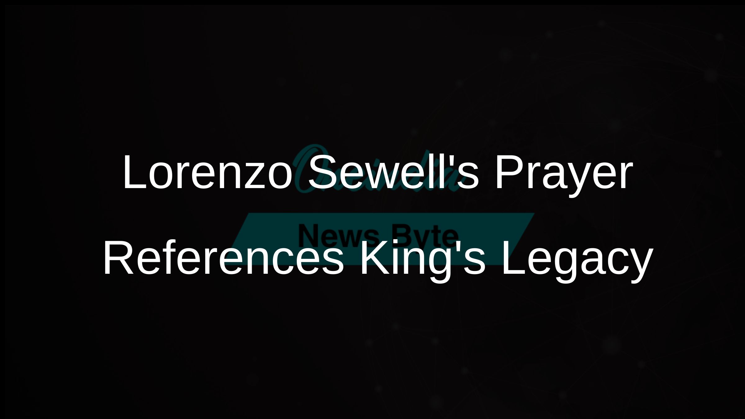 Lorenzo Sewell: Pastor's Inaugural Prayer References King's Dream Speech - Oneindia News