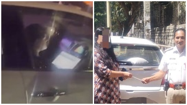 Bengaluru Woman Works On Laptop While Driving Car On Busy Road; Cops ...