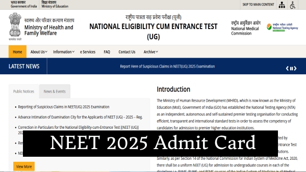 NEET 2025 Admit Card Be Released This Week? When And Where To Download From NTA Website ...