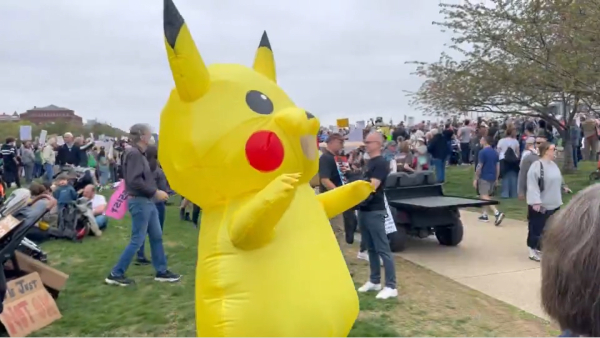 Viral Video: Pikachu Spotted At ‘Hands Off’ Rallies Against US ...