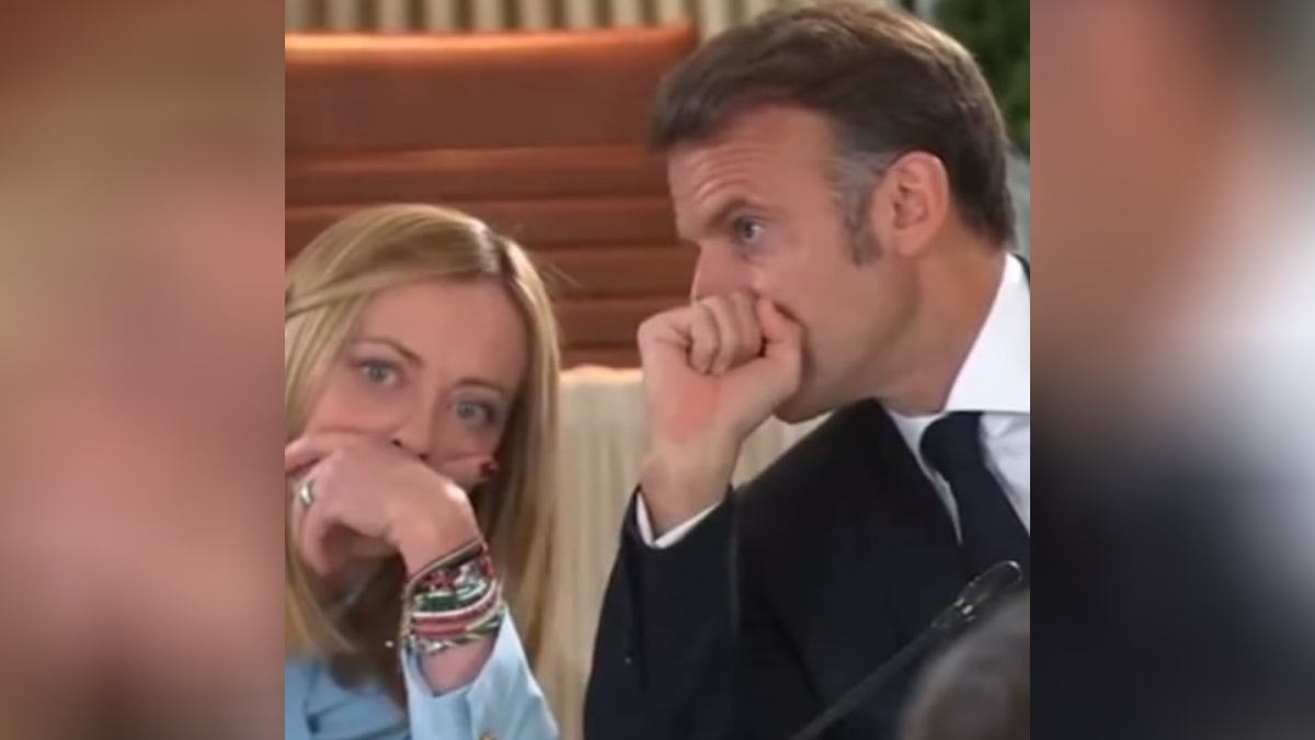 French President Macron Whispers Something In Italian PM Meloni's Ear ...