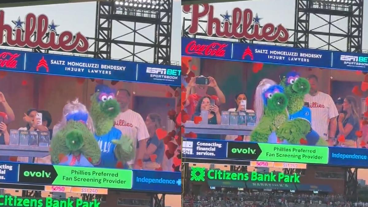 Philadelphia Phillies Mascots Mock Viral Coldplay Kiss Cam Featuring ...