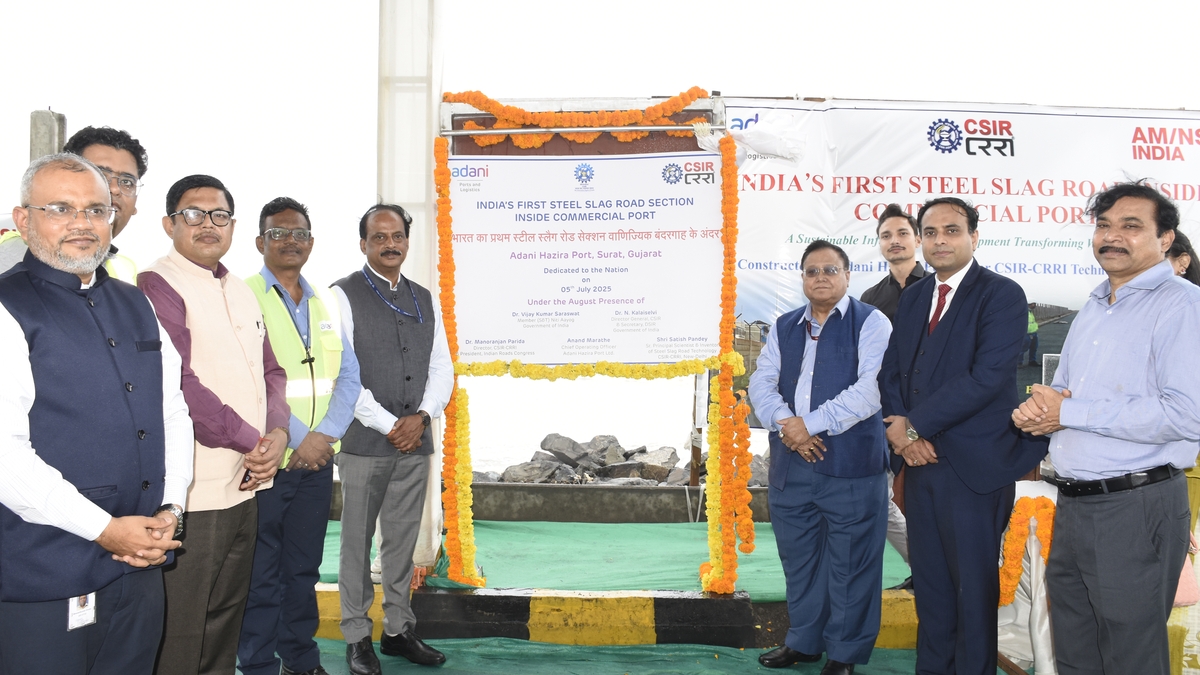 Adani Ports Launches World's First Steel Slag Road At Hazira Port ...