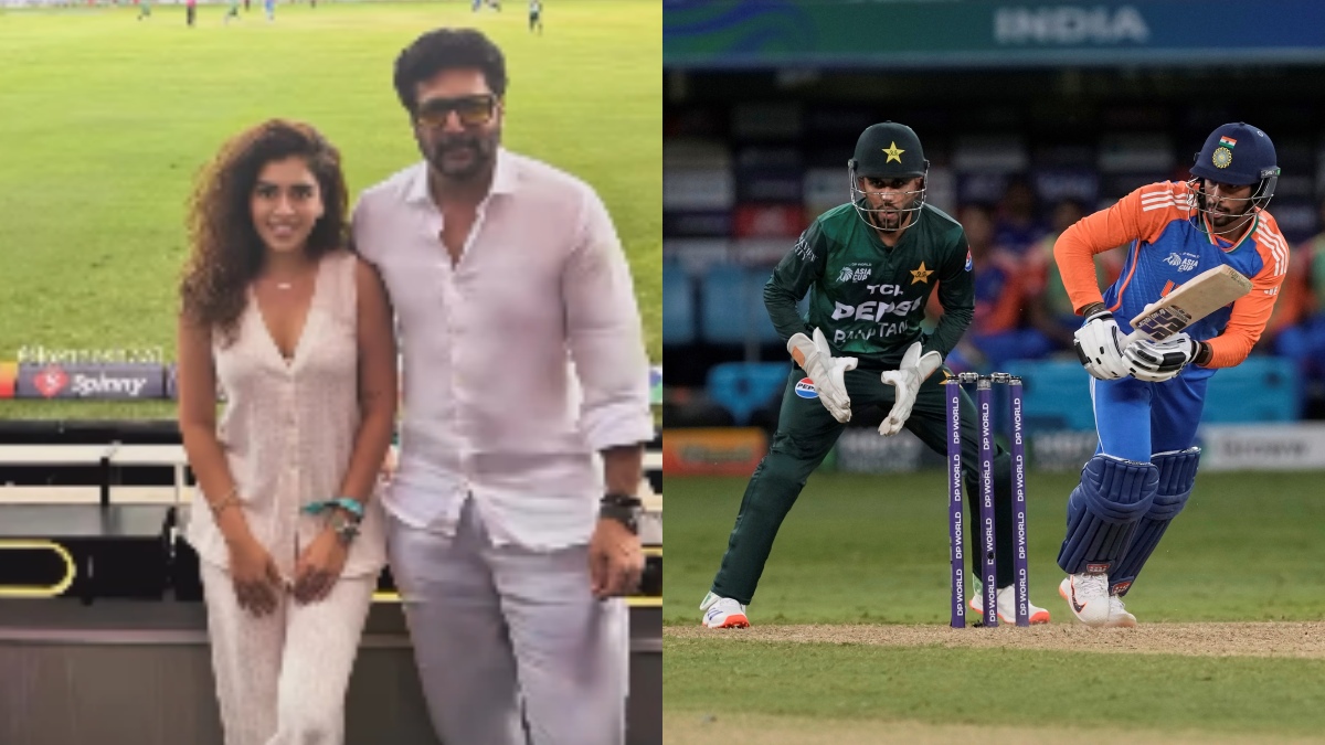 Jayam Ravi Enjoys India-Pakistan Match With Girlfriend Kenisha In Dubai ...