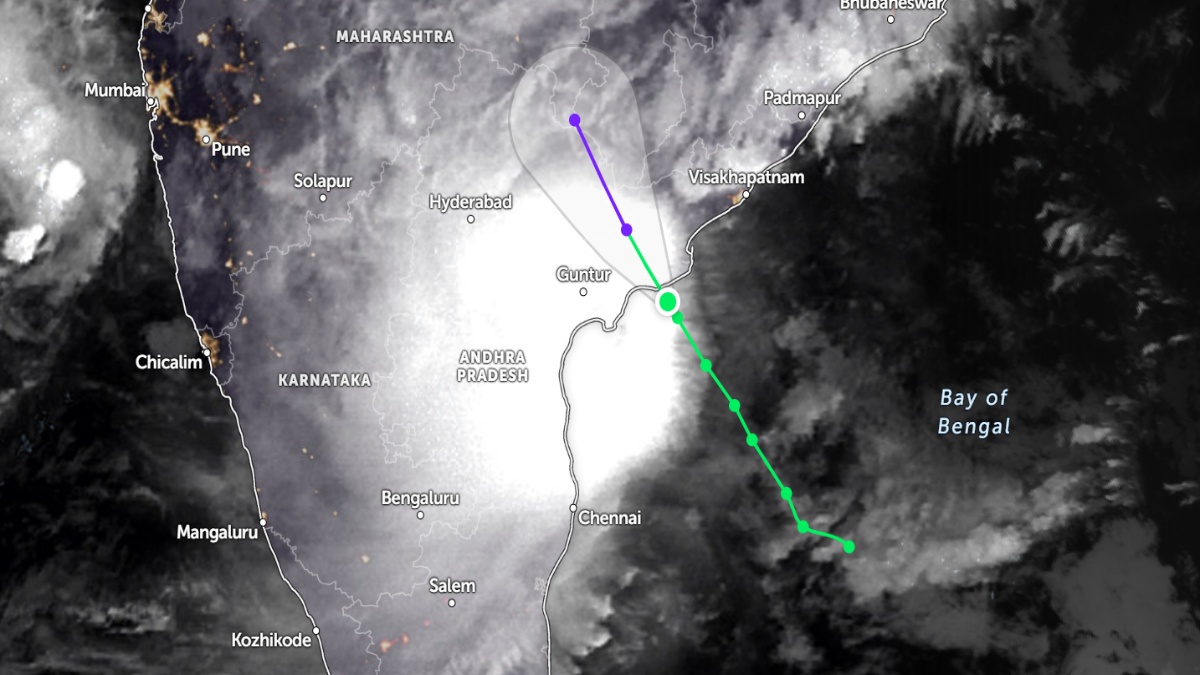 Montha Cyclone Live Tracking: Current Location, Speed, Path, Landfall ...