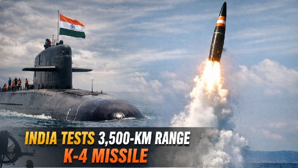 India Conducts Second Successful K-4 SLBM Test From Nuclear Submarine ...
