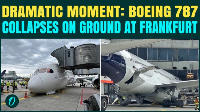 Boeing 787 COLLAPSE CAUGHT ON CAM: Several Injured After Nose Gear ...