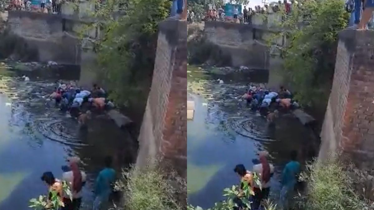 ಚರಂಡಿ ನೀರಿನಲ್ಲಿ ನೋಟು ಹುಡುಕಿದ ಜನ: ವಿಡಿಯೋ | People find notes in drain ...