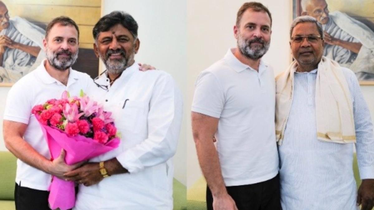 4 ದಿನಗಳ ನಂತರ ಒಬ್ಬರ ಮುಖ ಒಬ್ಬರು ನೋಡಿಕೊಂಡ ಸಿದ್ದು, ಡಿಕೆಶಿ | CM of Karnataka: Siddaramaiah and DK ...