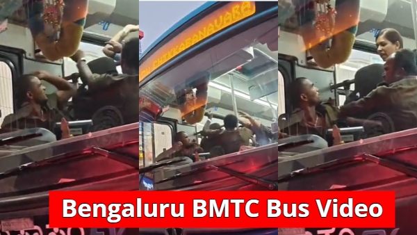 ಬೆಂಗಳೂರಲ್ಲಿ BMTC ಬಸ್‌ನಲ್ಲಿ ಮಹಿಳೆ-ಚಾಲಕ ಜಗಳ, ಕೈ-ಕೈ ಮಿಲಾಯಿಸಲು ಯತ್ನ! ವಿಡಿಯೋ ...