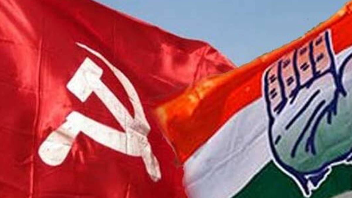 Kollam: Attempting to photograph those who came to put up flags and ...