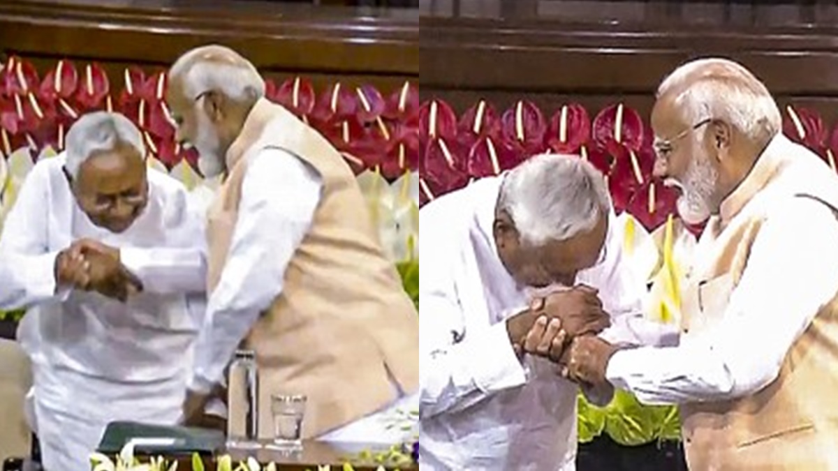 Nitish Kumar Tried To Touch Modi's Feet, This is what happened in NAD meet - Malayalam Oneindia