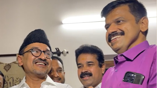 Sandeep Varier Meet Sadiq Ali Shiahb Thangal And PK Kunhalikutty At ...