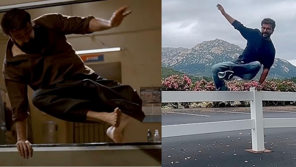 Ramesh Pisharody imitating Mohanlal's famous jumping scene in Thudarum ...