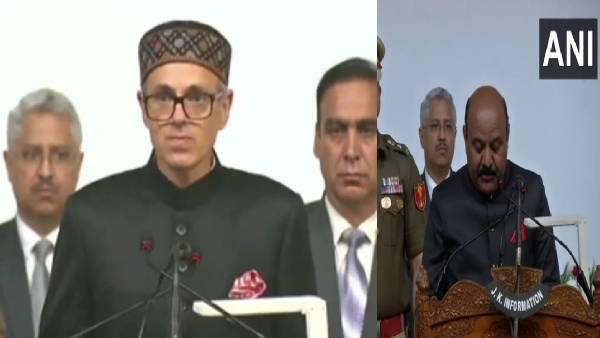 Omar Abdullah sworn in as first Chief Minister of Union Territory Jammu and Kashmir - Oneindia ...