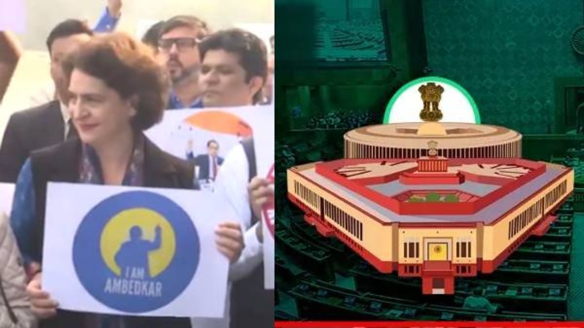 Priyanka Gandhi Vadra joins INDIA Alliance MPs' protest over Amit Shah ...